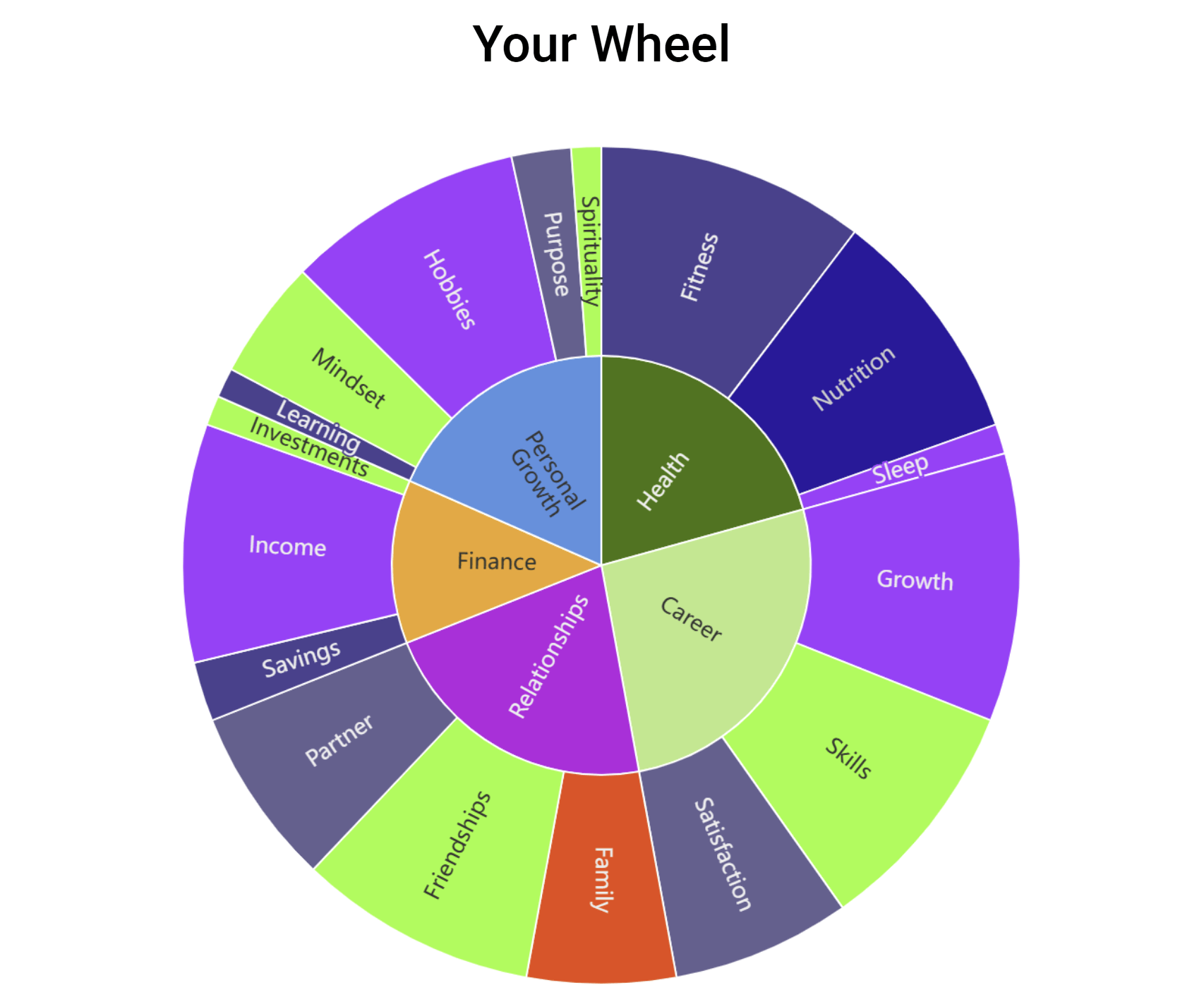 Create a Multi-level Wheel of Life Chart to Show Categories & Questions ...