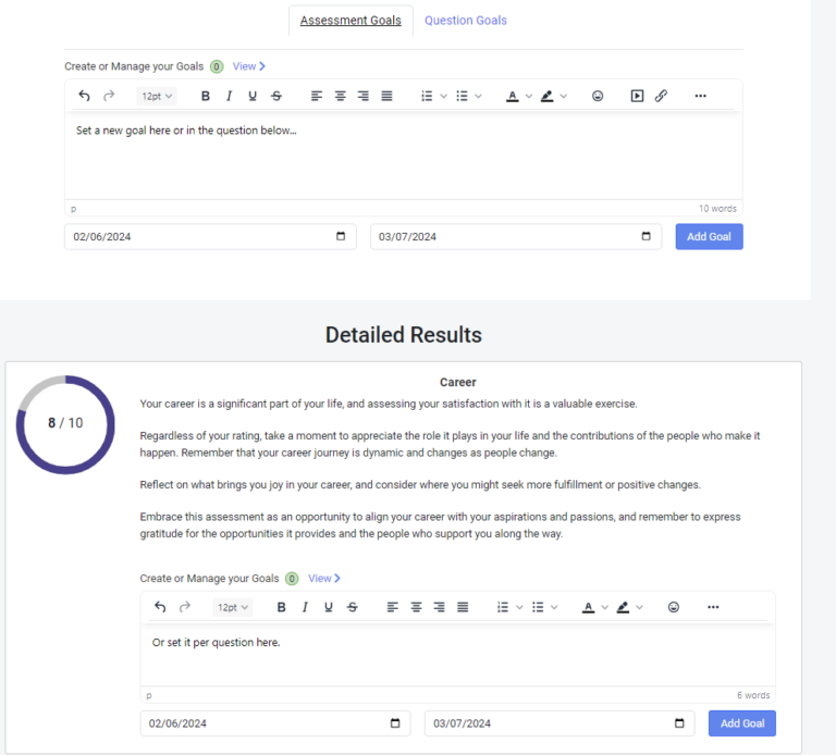 How to Enable Goal Setting on Your Interactive Assessment - Evalinator